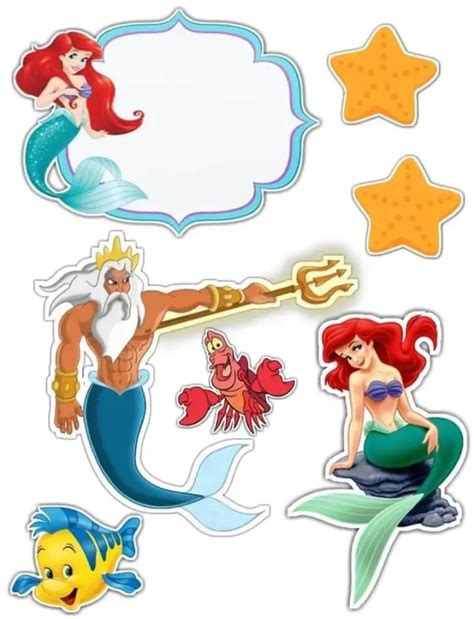 Toppers La Sirenita Capitão America Desenho Decoração Pequena Sereia