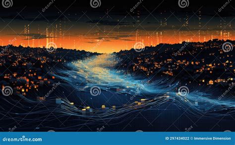 Rivers Of Information Data As Rivers Data Stream Flow Of Digital Data Generative Ai Stock