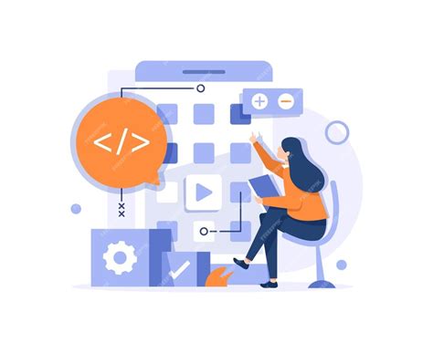 Premium Vector Mobile Application Development Process Flat Vector