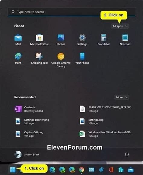 Add Or Remove Common Program Groups From Start Menu In Windows 11