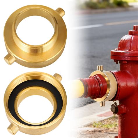 Brass Fire Hydrant Hose Adapter 2 1 2 Nh Nst Female X 2 Npt Male
