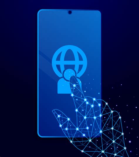 User Global Touch Phone Polygon Style Touch Phone Vector Illustration 21555657 Vector Art At