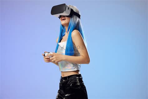 Vr을 사용하는 메타버스 기술 여성 사진 무료 다운로드 Lovepik