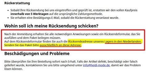 Heidi Mode Reklamationen And Kontakdaten