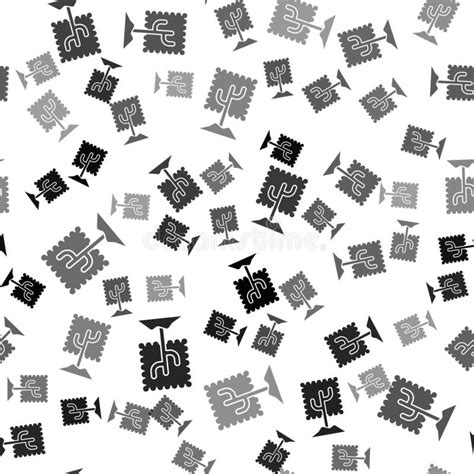 Black Tree Icon Isolated Seamless Pattern On White Background Forest Symbol Stock Vector