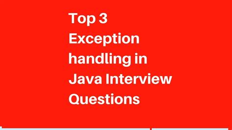 Java For Selenium Exception Handling In Java Interview Questions
