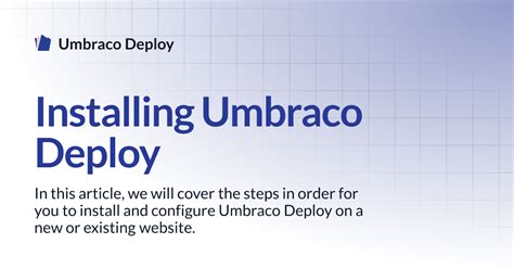 installing umbraco deploy umbraco deploy