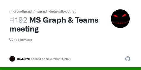 Ms Graph And Teams Meeting · Issue 192 · Microsoftgraphmsgraph Beta Sdk