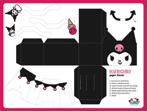 Kuromi Paper Friend Plantilla Para Muñeca De Papel Plantillas De Le… En 2022 Plantilla Para
