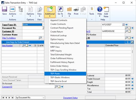 Copypaste Between Excel And Dynamics Gp Titaniumgp