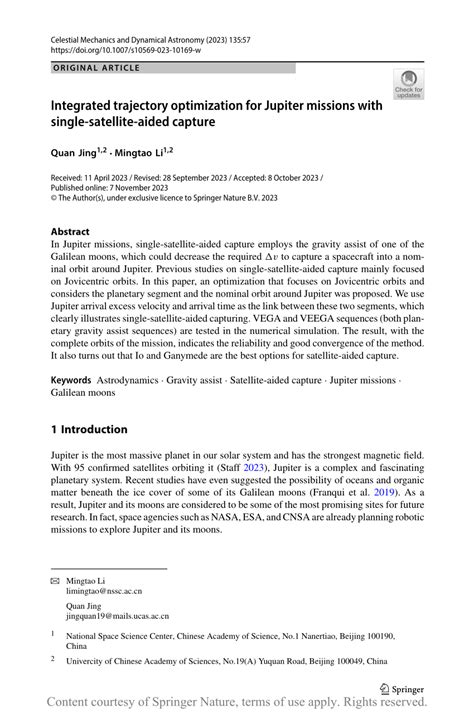 Integrated Trajectory Optimization For Jupiter Missions With Single