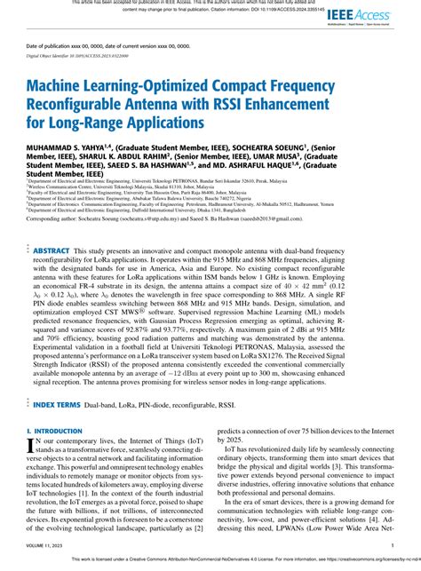 Pdf Machine Learning Optimized Compact Frequency Reconfigurable