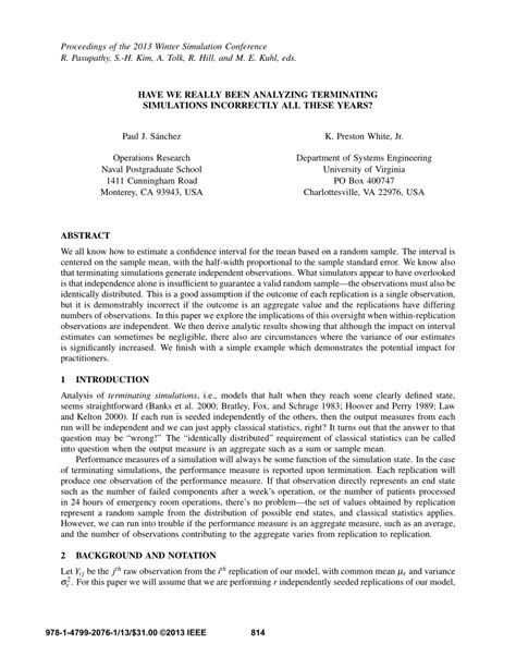 Pdf Have We Really Been Analyzing Terminating Simulations Incorrectly All These Years