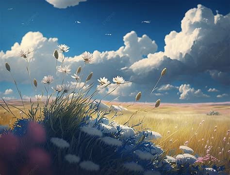 Grass Prairie Sky Background Good Mood Relax Breathe Background