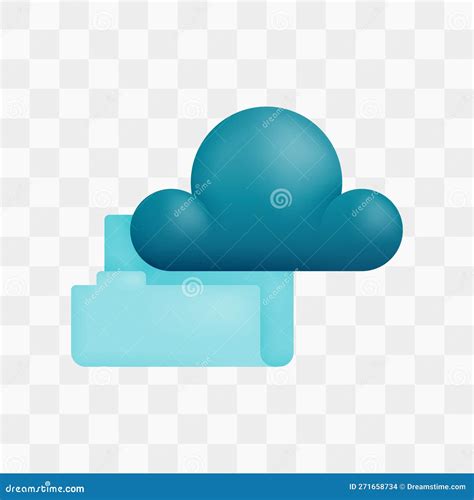 Vector Icon With 3d Render Style Of Clouds And Folders For Storing Files And Documents In Cloud