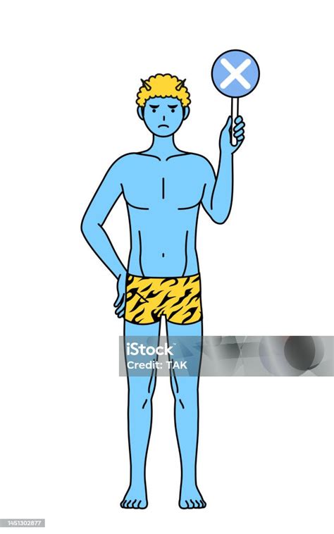 일본 전통 행사 2월의 세츠분 호랑이 무늬 바지를 입은 블루 오우거 남자가 오답을 나타내는 엉덩이 막대를 들고 있습니다 2월에 대한 스톡 벡터 아트 및 기타 이미지 Istock