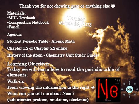 Atomic Math And Periodic Table Worksheet Chemistry