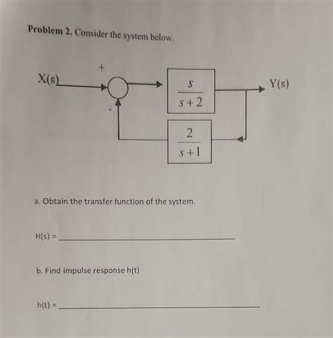 Solved Problem Consider The System Below A Obtain The Chegg