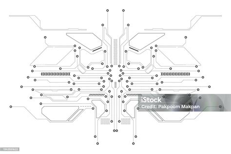 회로 기판 기술 정보 인포그래픽 작업을 위한 빈 복사 공간 회색 스케일 색상 추상 Pcb 추적 데이터 인포그래픽 디자인