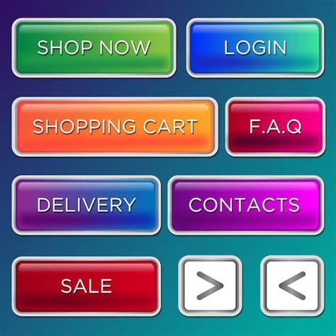 Premium Vector Web Design Rectangular Buttons