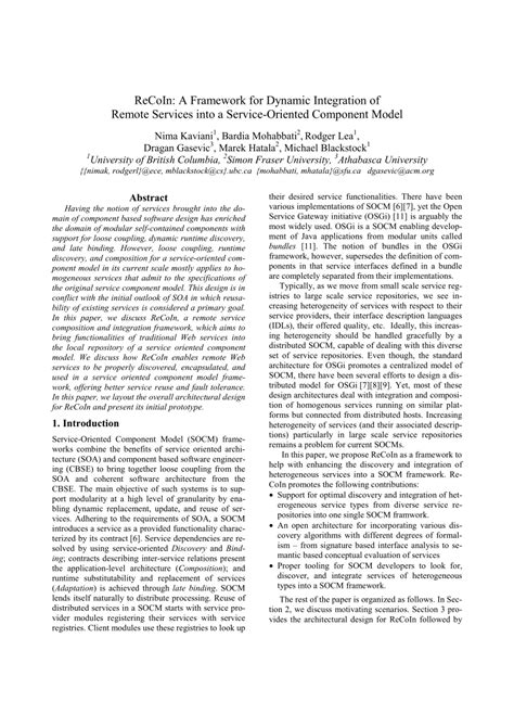 Pdf Recoin A Framework For Dynamic Integration Of Remote Services