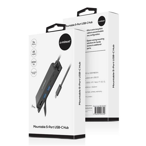 Mountable Port Usb C Hub With K Hdmi Video Output And W Pd Charging