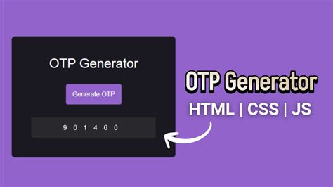 Otp Generator Using Html Css And Javascript Beginner Javascript
