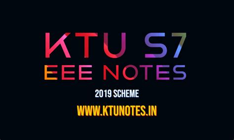 Ktu S7 Eee Notes 2019 Scheme