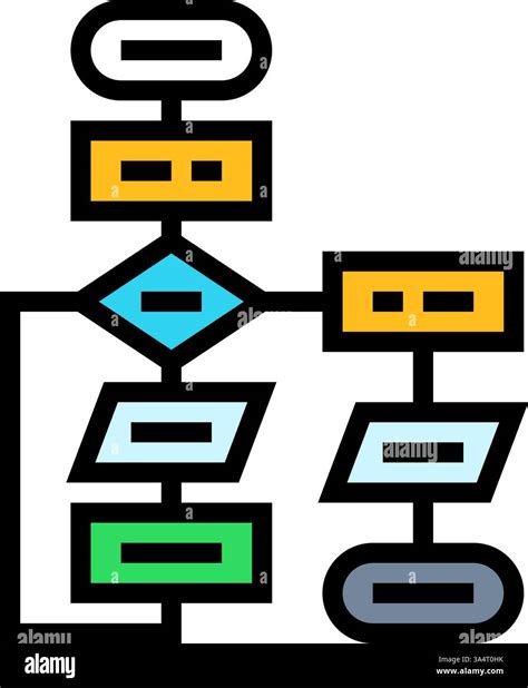 algorithm flowchart ai integration color icon vector illustration stock vector image and art alamy