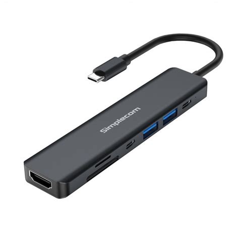 Simplecom CH570 USB C 7 In 1 Multiport Adapter Hub USB 3 0 HDMI 4K SD Card Reader AMT