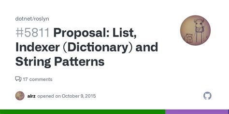 Proposal List Indexer Dictionary And String Patterns · Issue 5811