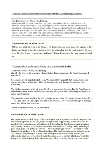 Ccea Gcse English Unit 4 Compare And Contrast Christmas Task Teaching Resources