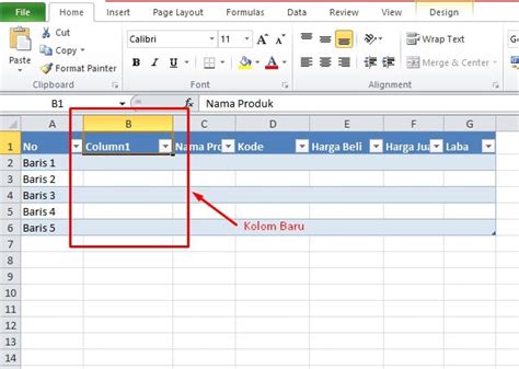Cara Menambah Kolom Pada Excel Mama Baca Riset