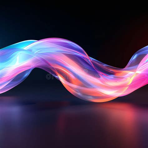 Colorful Abstract Light Wave On Dark Background With Vibrant Glowing Colors Stock Illustration