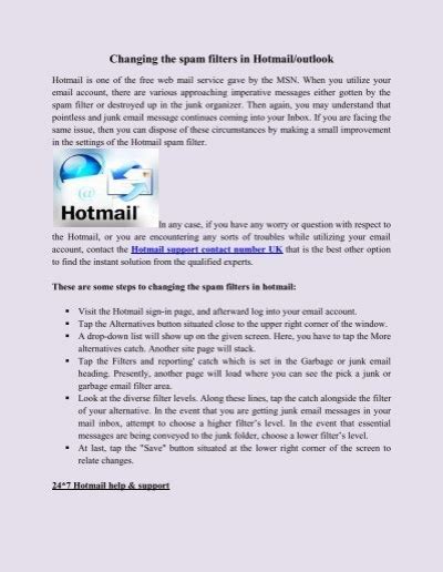 Change The Spam Filters In Your Hotmail Account