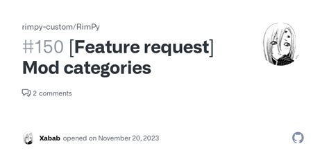 [feature request] mod categories · issue 150 · rimpy custom rimpy · github