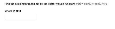 Solved Find The Arc Length Traced Out By The Vector Valued