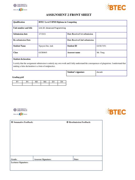 Nguyen Duc Anh Assignment 2 Pdf Method Computer Programming