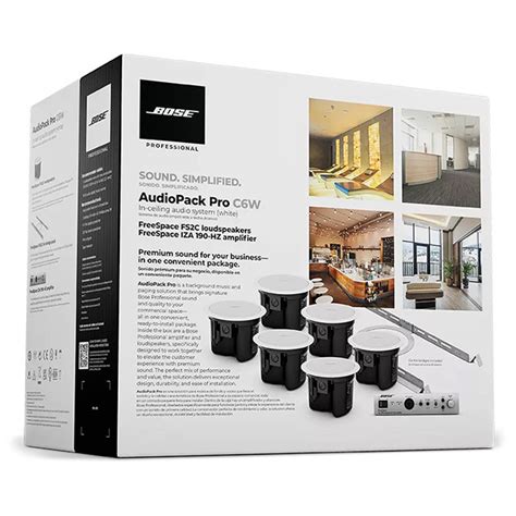Bose Audiopack Pro C6 With 6 Freespace Fs2c In Ceiling Speakers And Iza 190 Hz Integrated Zone