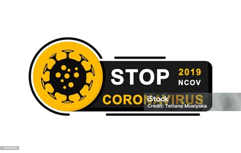 코로나바이러스를 중지합니다 노란색 기호코로나바이러스 아이콘 2019ncov 소설 코로나바이러스 박테리아 감염 및 코로나바이러스 개념을 중지합니다 집에서 숙박을 사인합니다