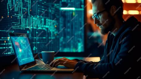 Premium Ai Image Software Development Concept Coding Programmer