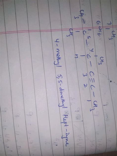 7 Write The IUPAC Names Of The Following Alkynes CH CH2 1 CH3 C C C C CH CH H