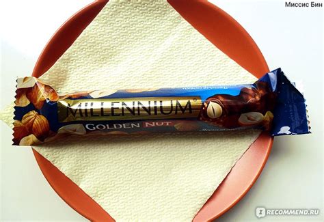 Шоколадный батончик Millennium "Golden Nut" Молочный с цельными орехами ...