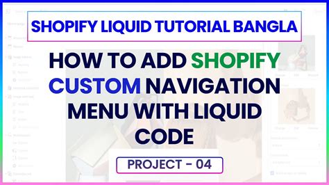 31 How To Create Custom Navigation Menu On Shopify Shopify Liquid Tutorial Bangla Youtube