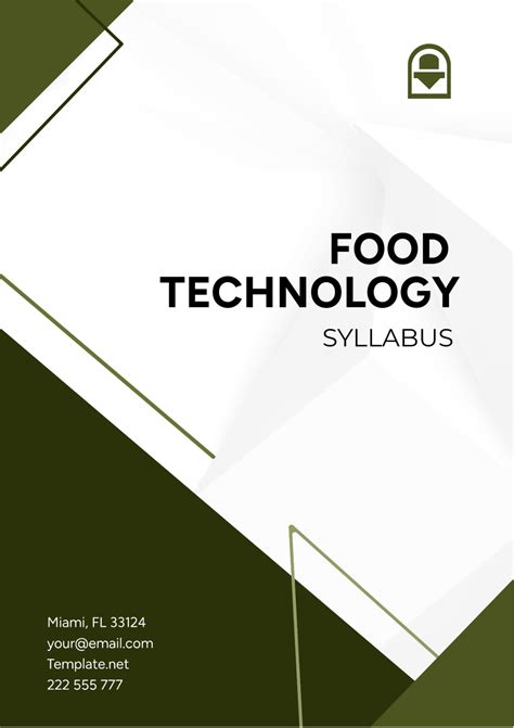 Free Food Technology Syllabus Template To Edit Online