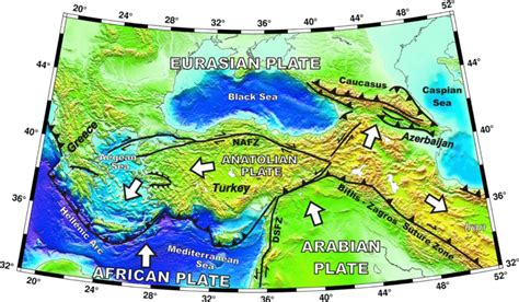Simplified Tectonic Map Of Turkey And Surroundings Dsfz Dead Sea