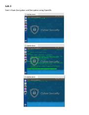 Lab 3 Docx Lab 3 Task 1 Basic Encryption And Decryption Using OpenSSL This Is The Encrypted