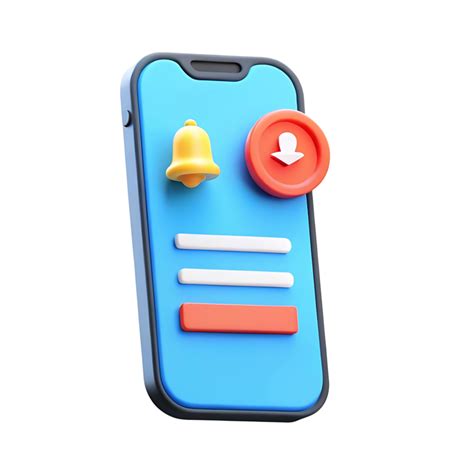3d Render Of Smartphone User Interface With Notification Bell Download