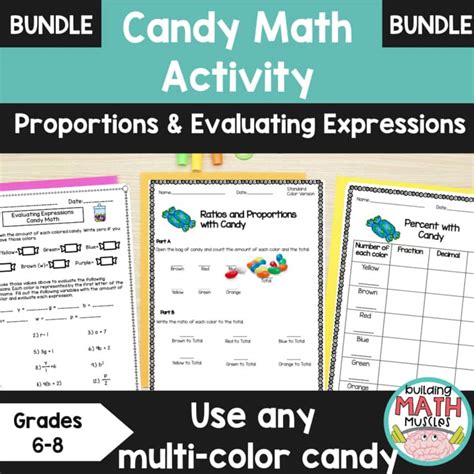 Candy Math Activities Bundle By Building Math Muscles Tpt