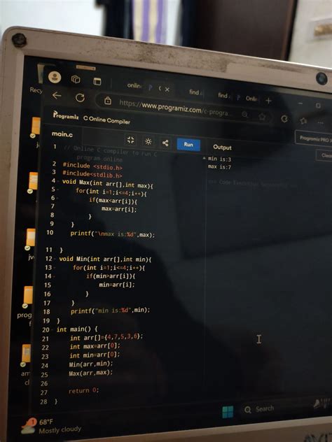 Here Is A C Program To Finding Min Andand Max Term Of An Array In C Avinash Kumar